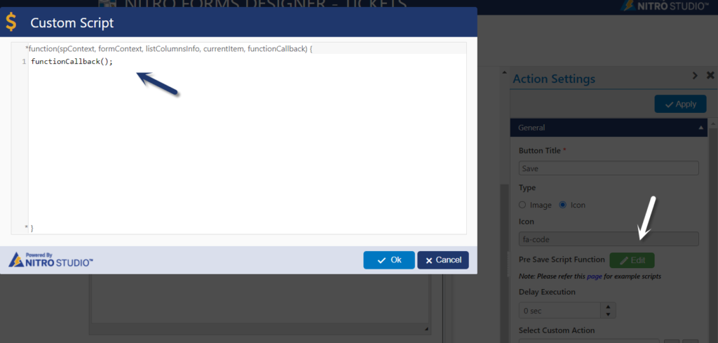 How to modify the default “Save” and “Cancel” buttons in Nitro forms ...