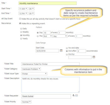 How to configure Recurrence feature in SharePoint Online using Calendar list - Crow Canyon ...