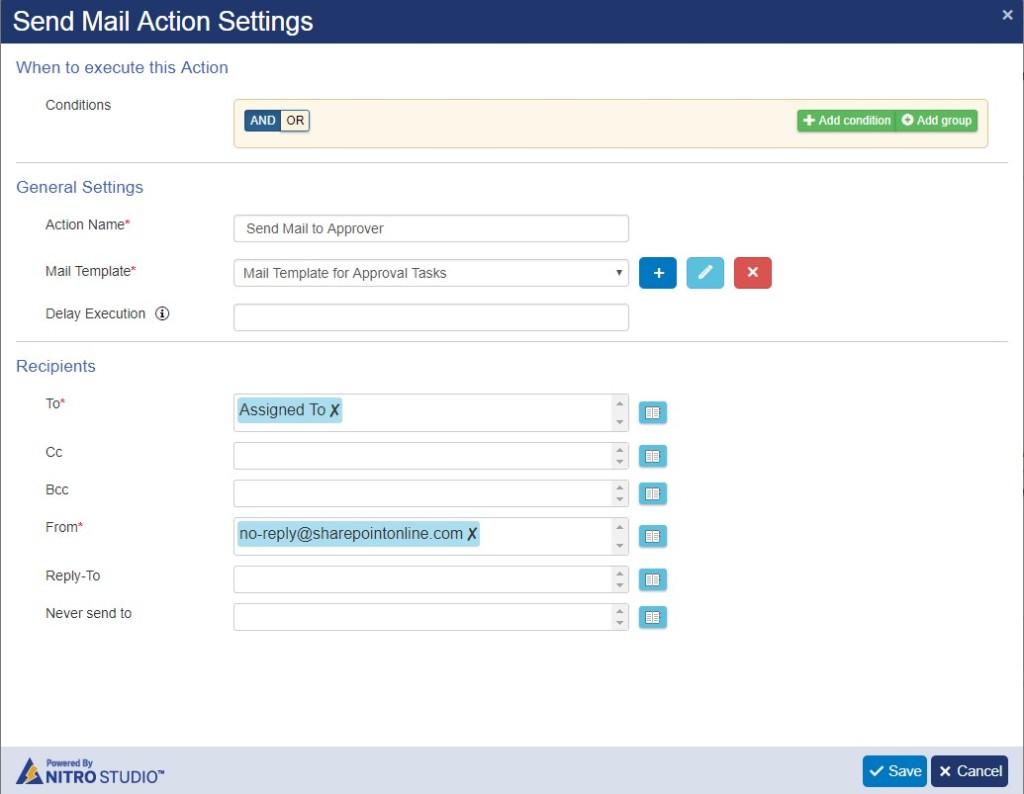NITRO Workflow configurations for two level approval process - Crow Canyon Software Support