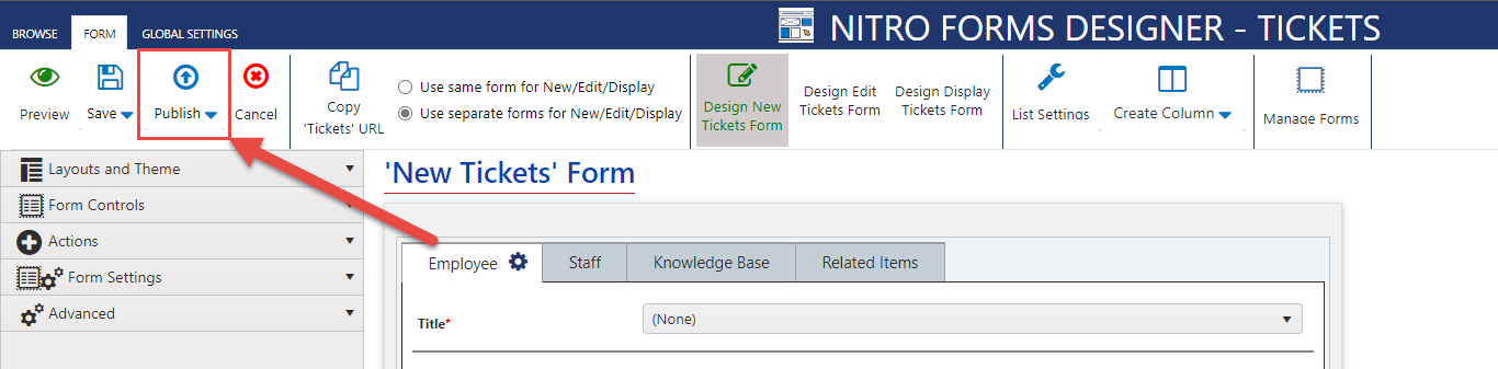 Switch to Modern version of NITRO Forms - Crow Canyon Software Support