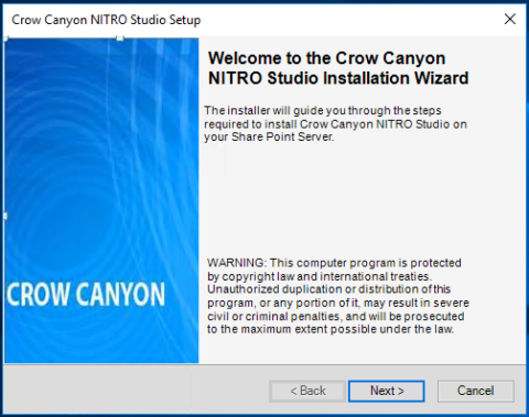 Install Crow Canyon NITRO Secure for SharePoint On-Premises - Crow Canyon Software Support