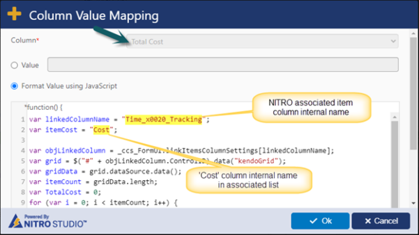 Capture Total Of Associated Item Currency Column Dynamically In Parent 