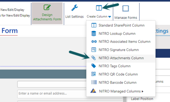NITRO Attachments column in NITRO forms - Crow Canyon Software Support