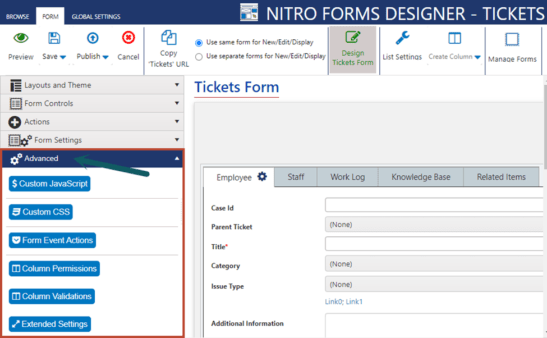 Common steps in NITRO forms designer - Crow Canyon Software Support
