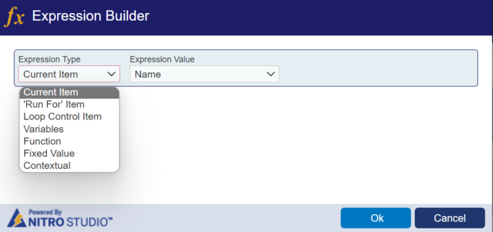 Expression builder in Custom Actions and NITRO Workflows - Crow Canyon Software Support