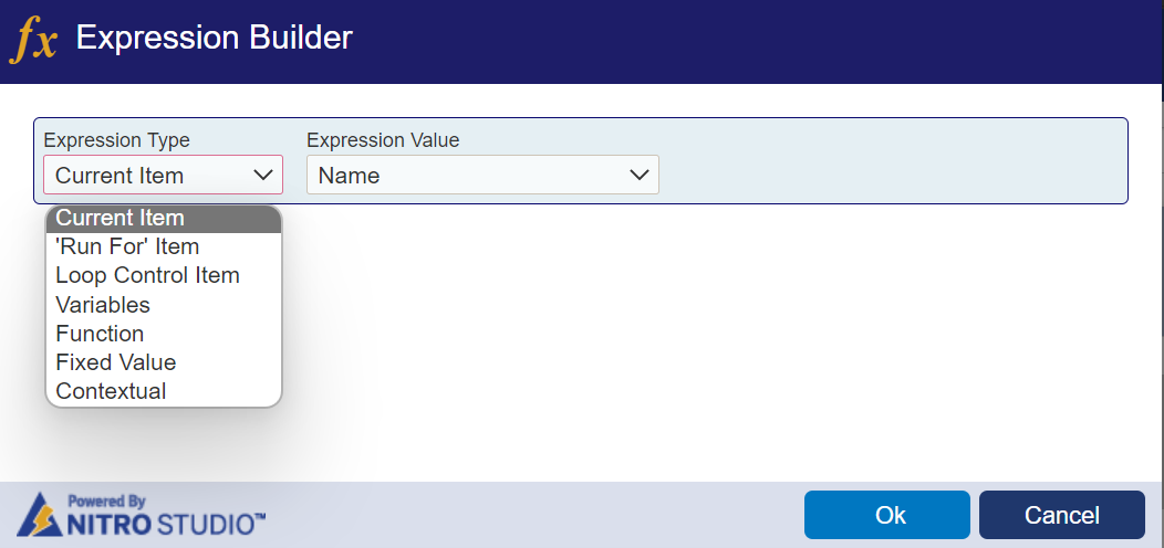 Expression builder in Custom Actions and NITRO Workflows - Crow Canyon Software Support