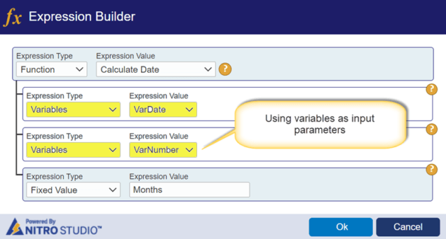 Expression builder in Custom Actions - Crow Canyon Software Support