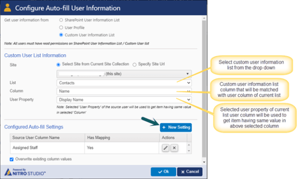 Sample configurations for ‘Get user information from’ ‘Custom User ...