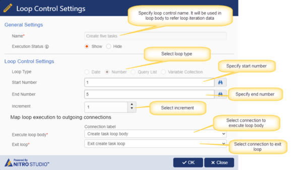 Configuration of Loop feature in Custom Actions and NITRO Workflows ...
