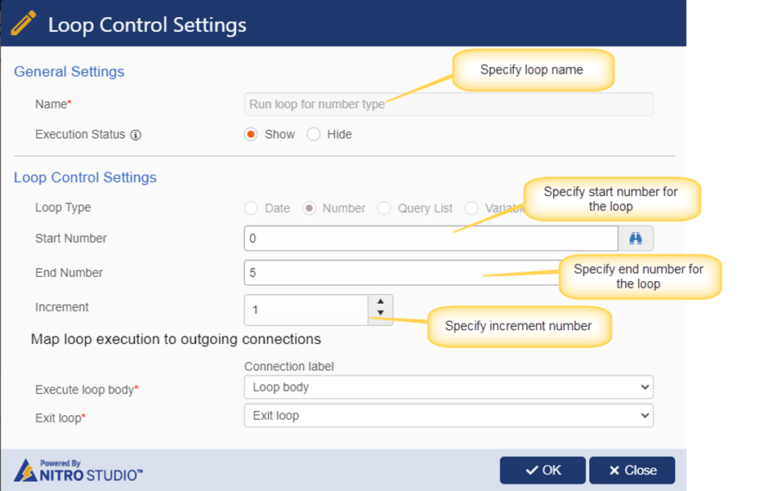 Configuration of Loop feature in Custom Actions and NITRO Workflows - Crow Canyon Software Support