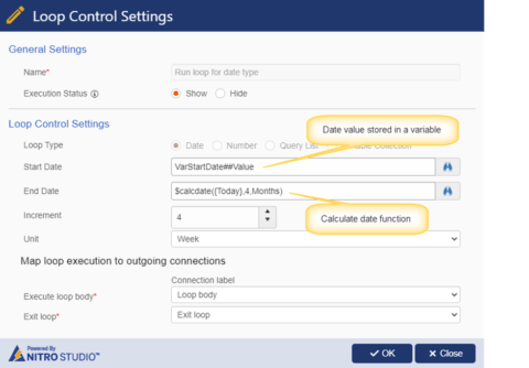 Configuration of Loop feature in Custom Actions and NITRO Workflows - Crow Canyon Software Support