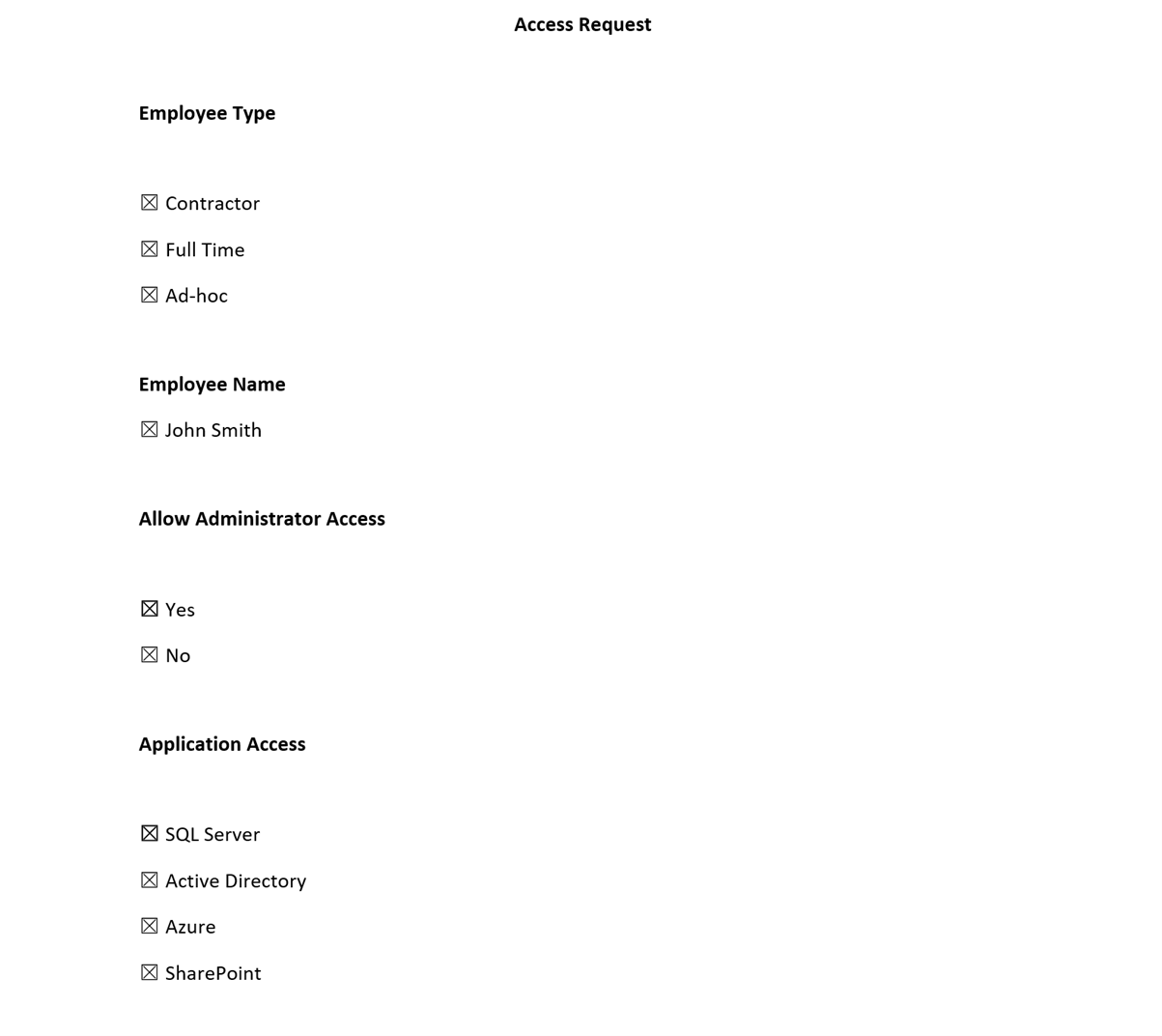 Support for checkboxes in Word documents for Generate Document Action ...