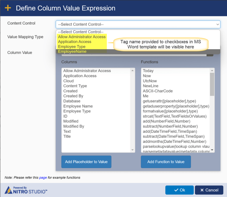 Support for checkboxes in Word documents for Generate Document Action - Crow Canyon Software Support