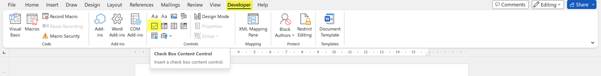 Support for checkboxes in Word documents for Generate Document Action - Crow Canyon Software Support