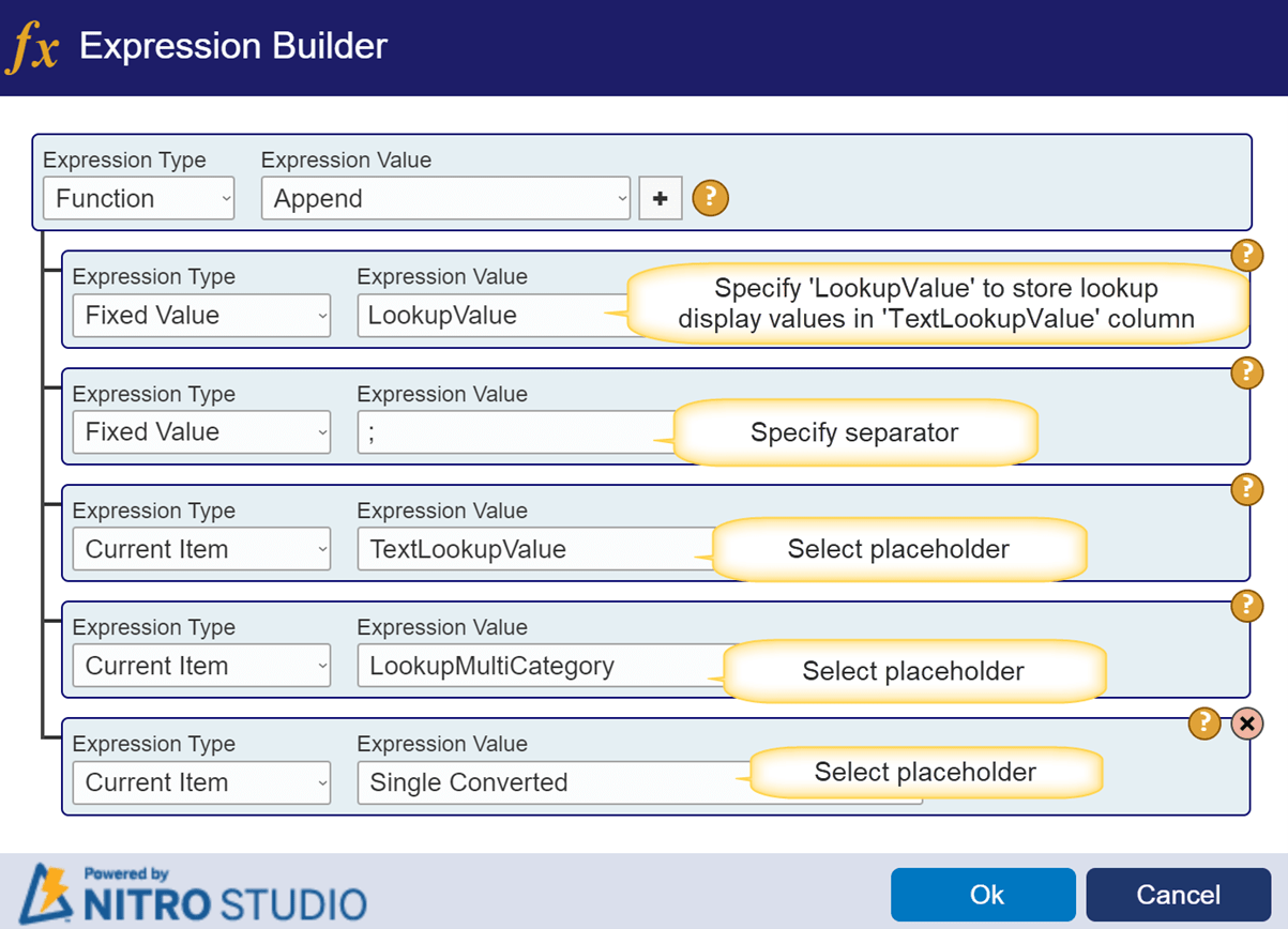 Function: Append in NITRO Workflows and Custom Actions - Crow Canyon Software Support
