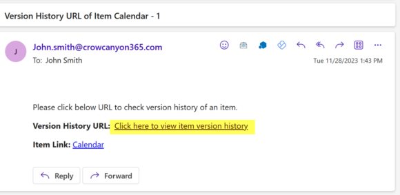 Get URL to View Version History of an Item - Crow Canyon Software Support