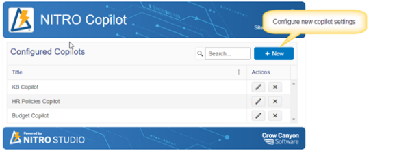 Knowledge Base Copilot Configuration in NITRO Studio - Crow Canyon Software Support